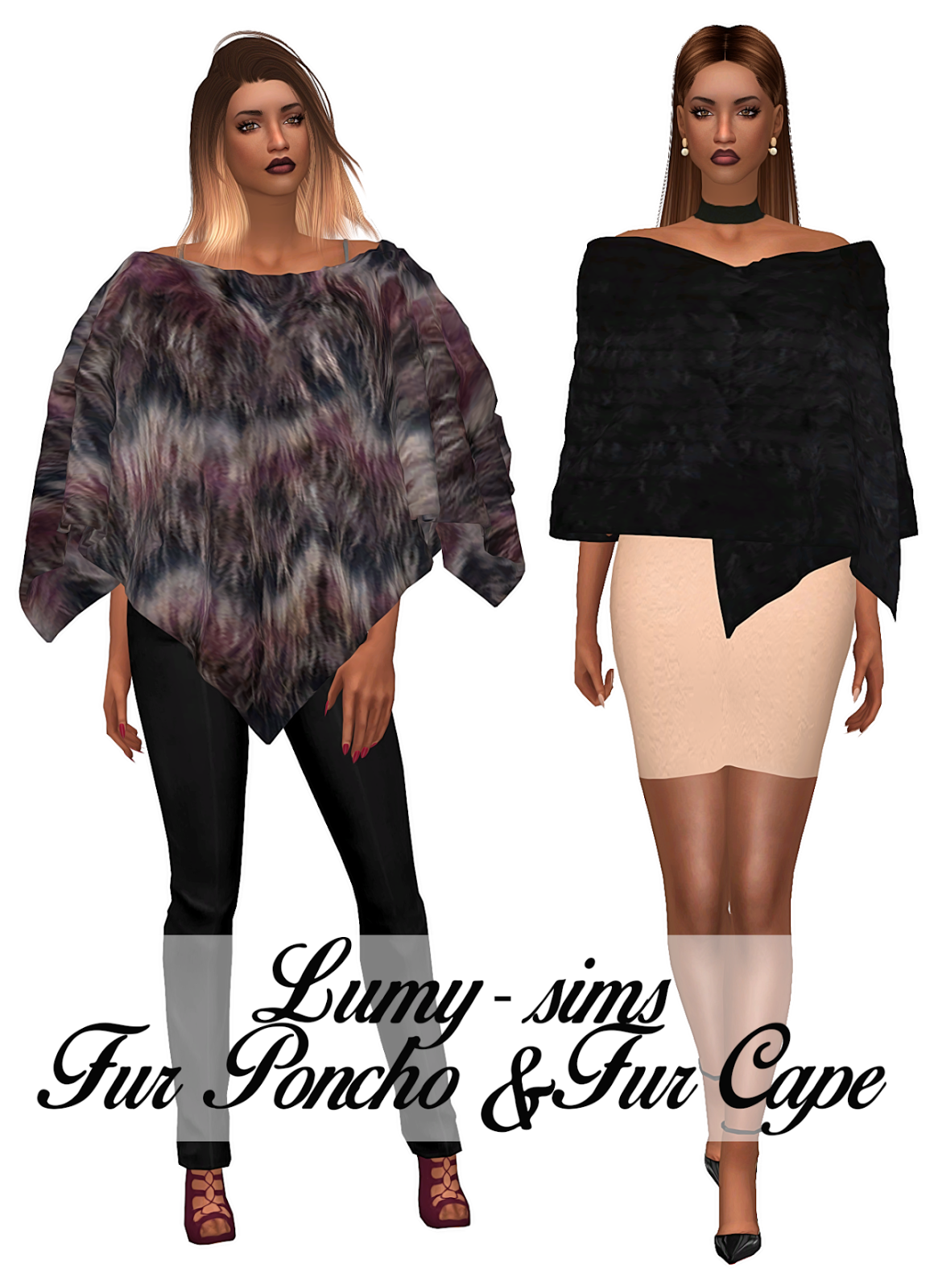 Sims 4 CC's - The Best: Accessory Fur Coats, Ponchos, Capes and More by ...