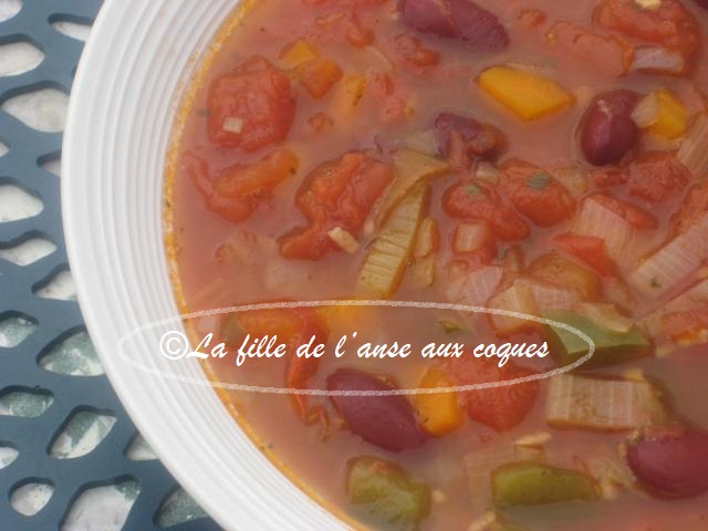 La fille de l'anse aux coques: SOUPE AUX TOMATES ET AUX HARICOTS ROUGES