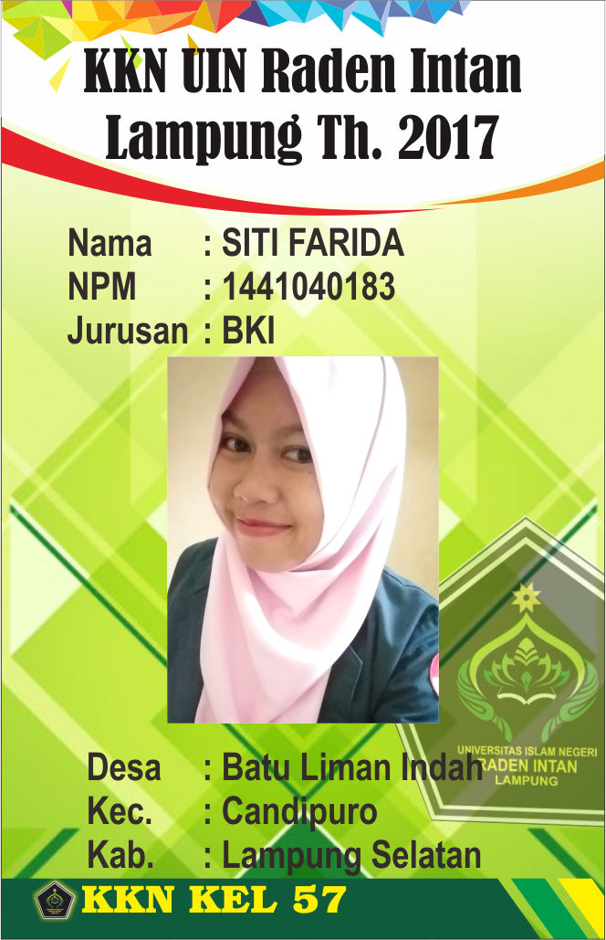 ID CARD KKN UIN Lampung | Percetakan G R E E N
