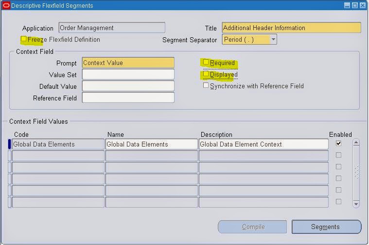 Learning SOA: Descriptive Flexfields in Oracle apps