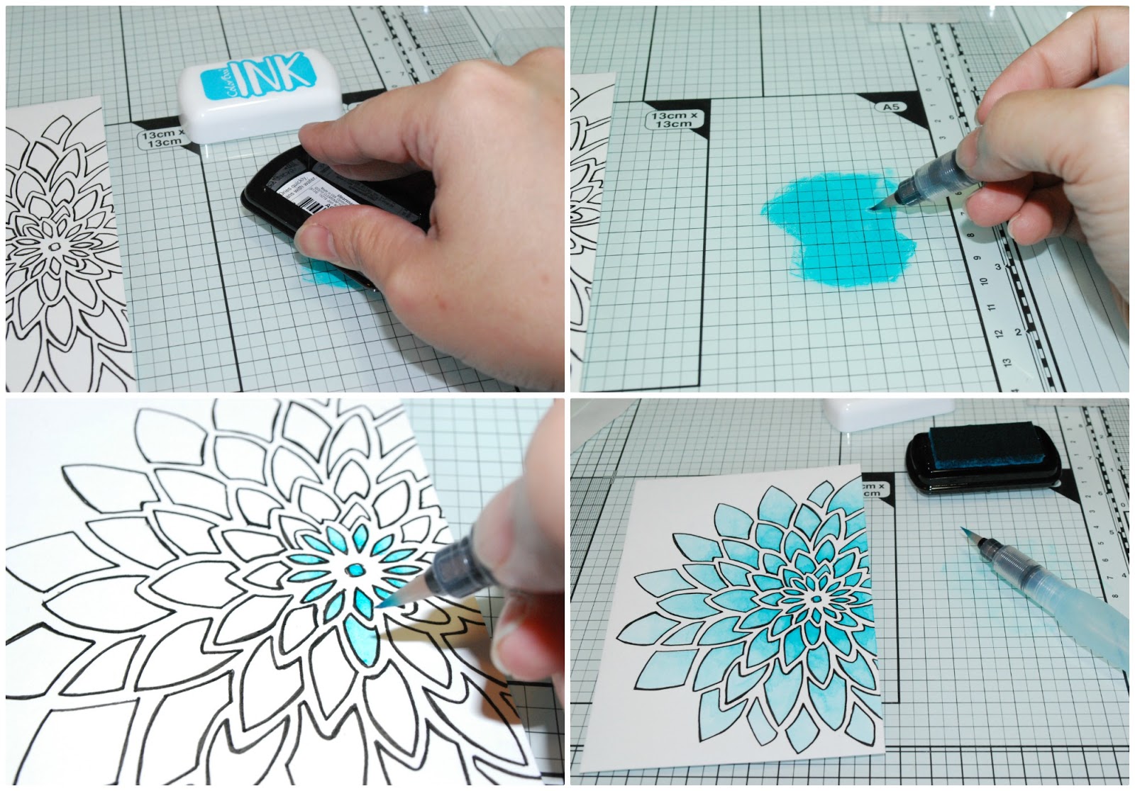 Up On Tippy Toes: Create This Dramatic Background Using a Stencil & Ink ...