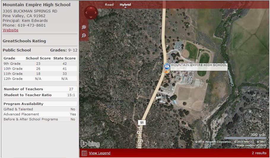 Homes Near Mountain Empire High School in Pine Valley, CA