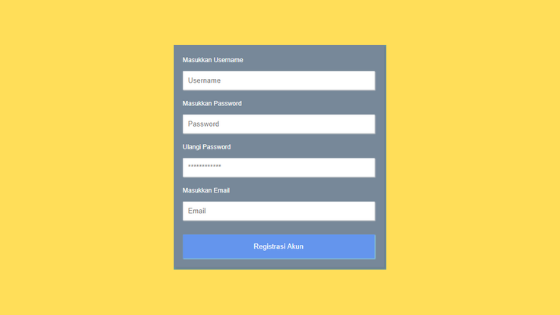 Script Registrasi Form Simple Coding Html Dan Css Terbaru 2019 Diazocta
