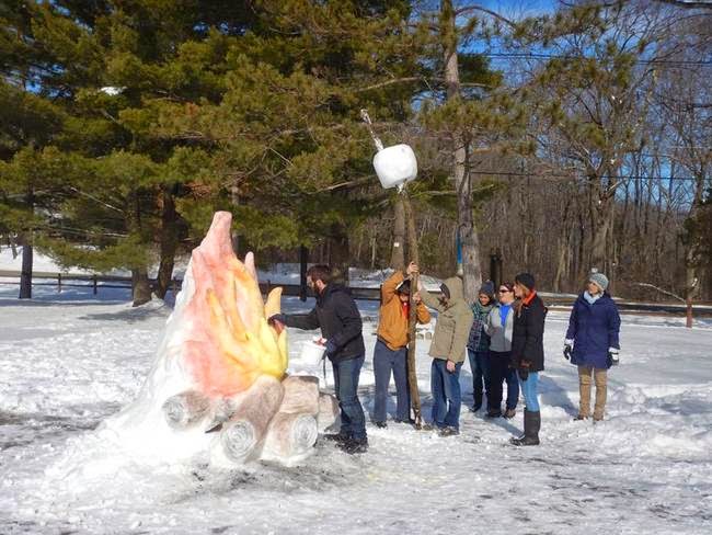 These Artists Made A Roaring Campfire Out Of Freshly Fallen Snow - Snow ...