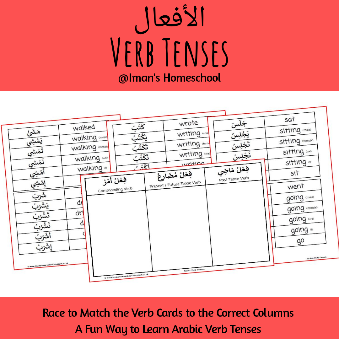 Iman's Home-School: Arabic Verb Tenses ~ Card Matching Game