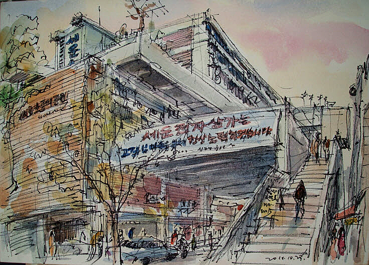 Urban Sketchers SEOUL 어반스케쳐스서울: sketches around Sewoon Shopping Mall, Seoul