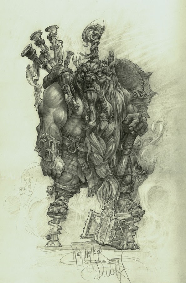 PRINTS AND GRAPHICS: Dwarf. Pencil