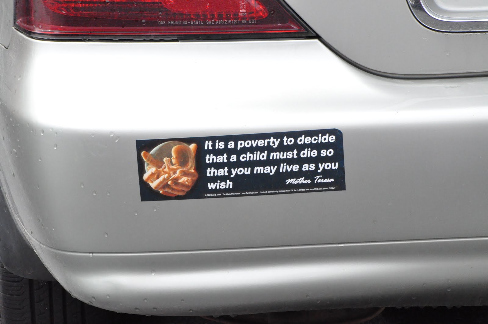 Orbis Catholicus Secundus: Courage to Have a Pro-Life Bumper Sticker