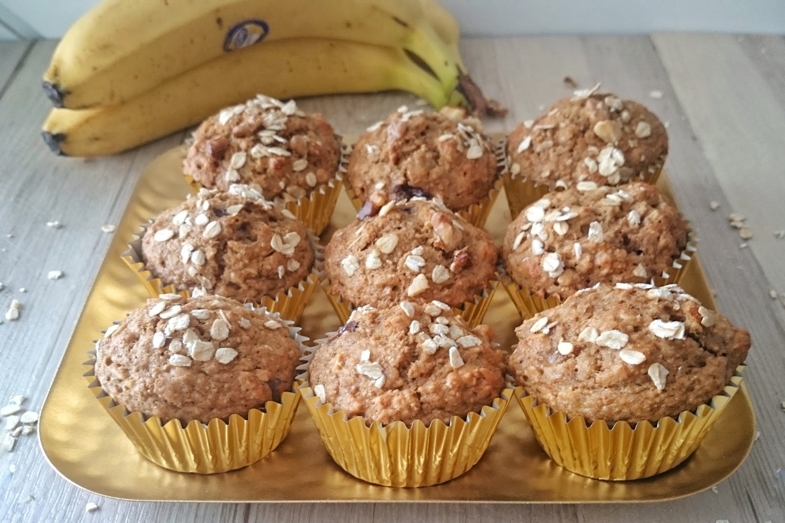 Polnozrnati ovseni bananini muffini - Homemade with Vesna