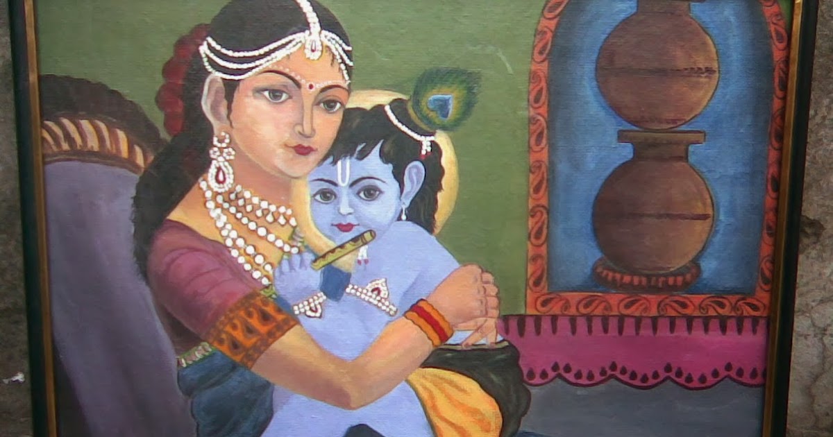 My World of Art: LORD KRISHNA WITH MOTHER GODDESS YASHODA DEVI (Acrylic ...