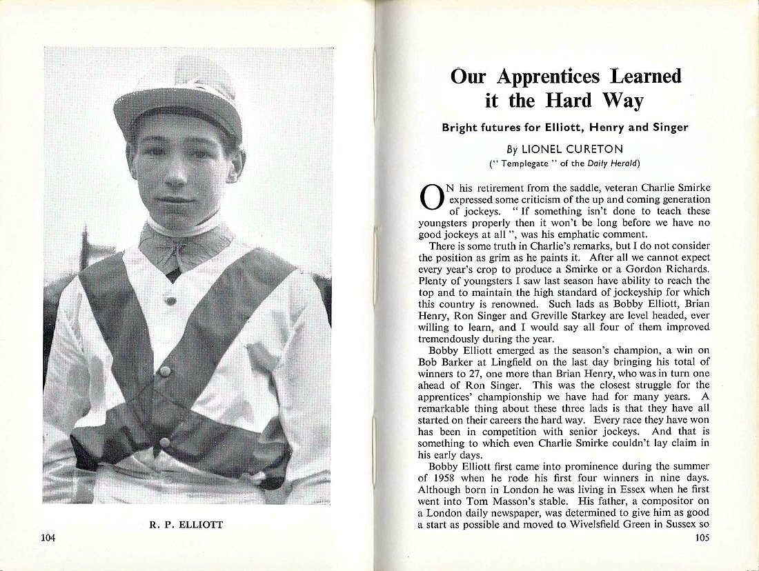 The Apprentice Jockey: Copes Racegoer's Encyclopaedia 1960 - The Best ...