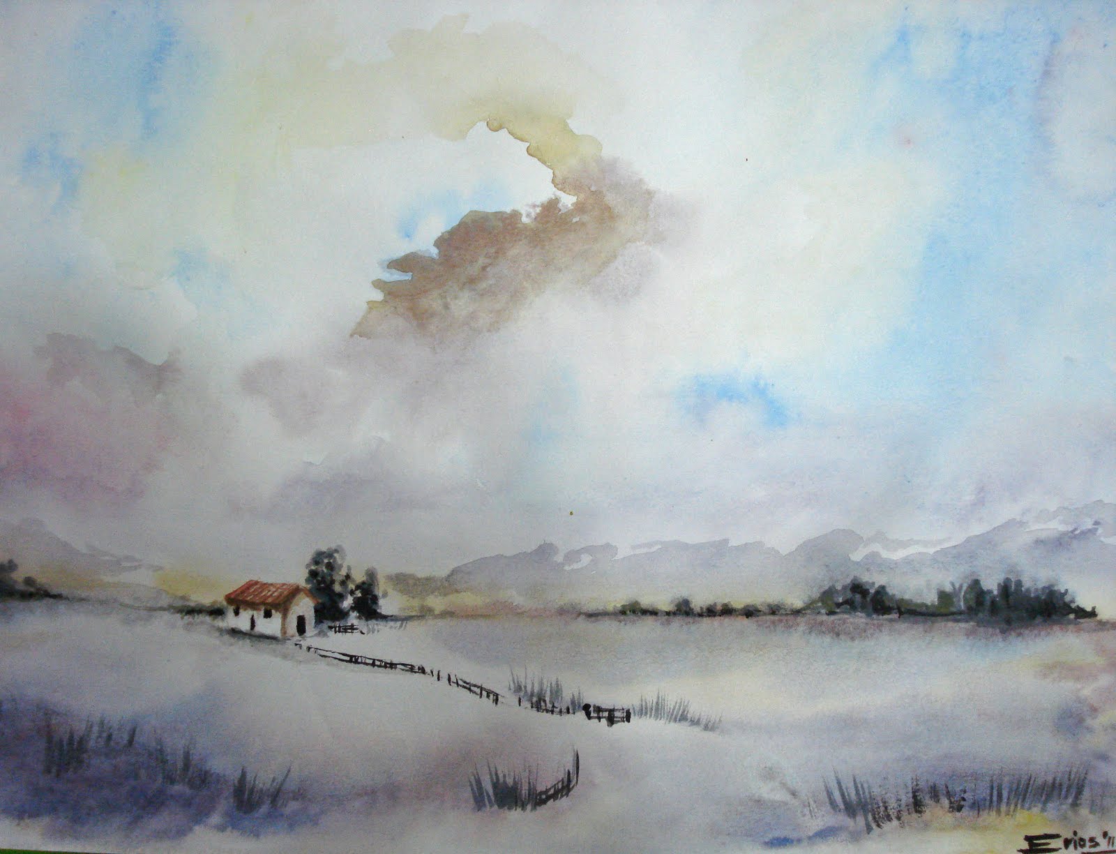 Edinson Rios - Galería de Arte: Paisaje con acuarelas