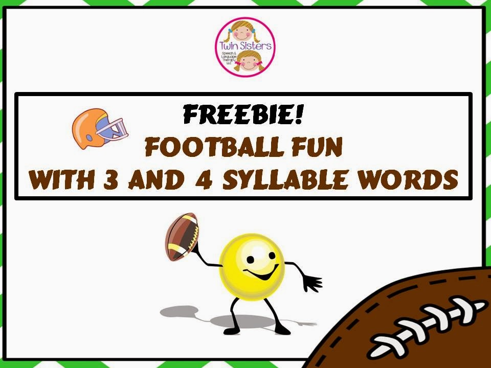 Twin Speech, Language & Literacy LLC: FREEBIE! Football Fun with ...