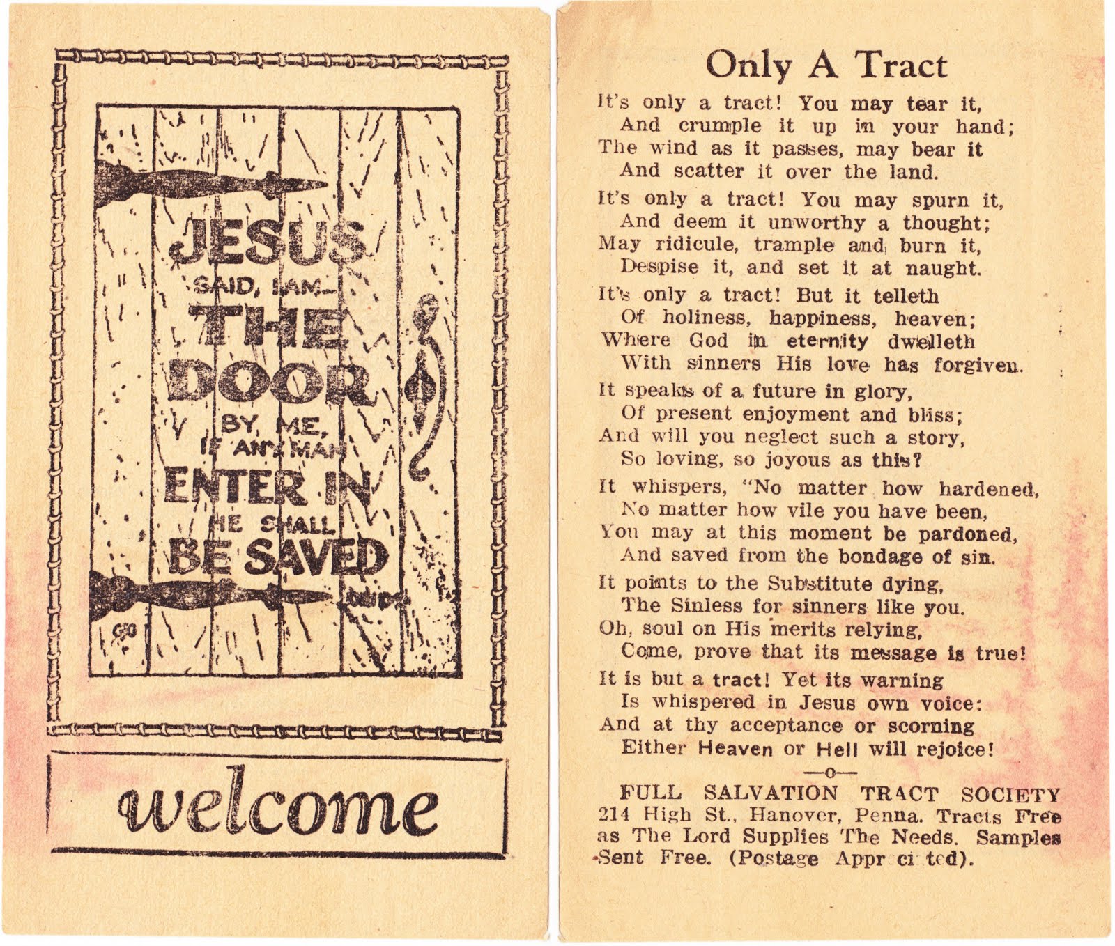Papergreat: "Only A Tract" from the Full Salvation Tract Society