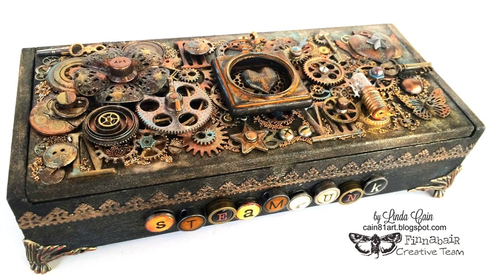 FRIENDS in ART: Steampunk Box with New Finnabair Mechanicals
