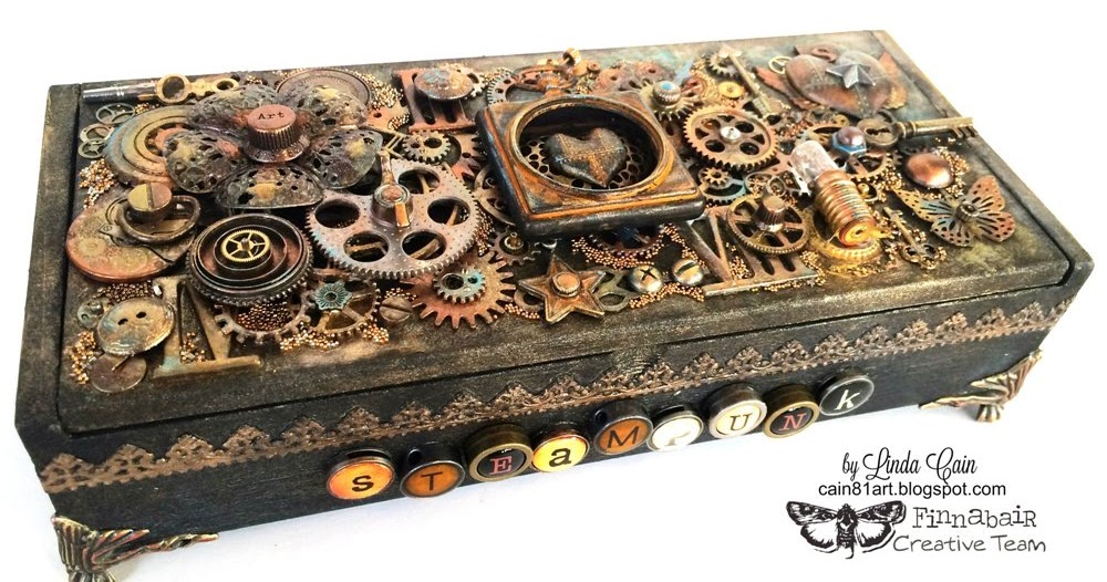 FRIENDS in ART: Steampunk Box with New Finnabair Mechanicals