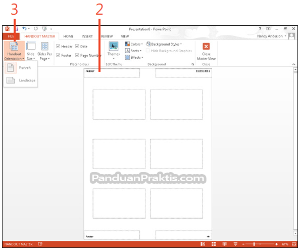 TIK KESUKAANKU: Cara Menggunakan Handout Master Di PowerPoint 2013