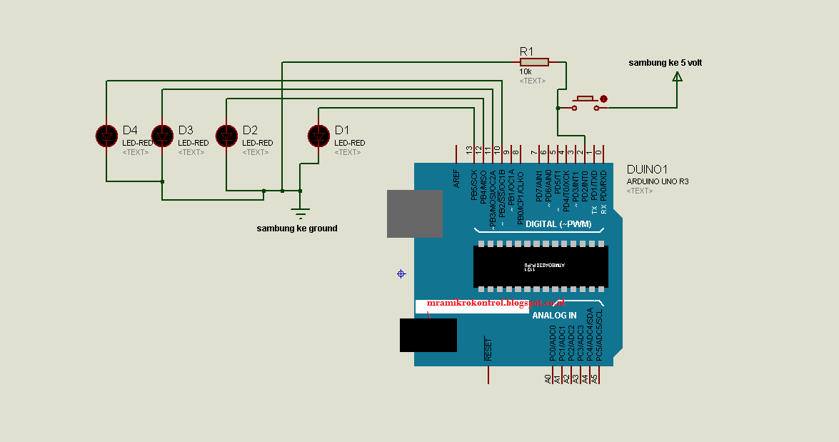 pushbutton kendali empat led - electriali