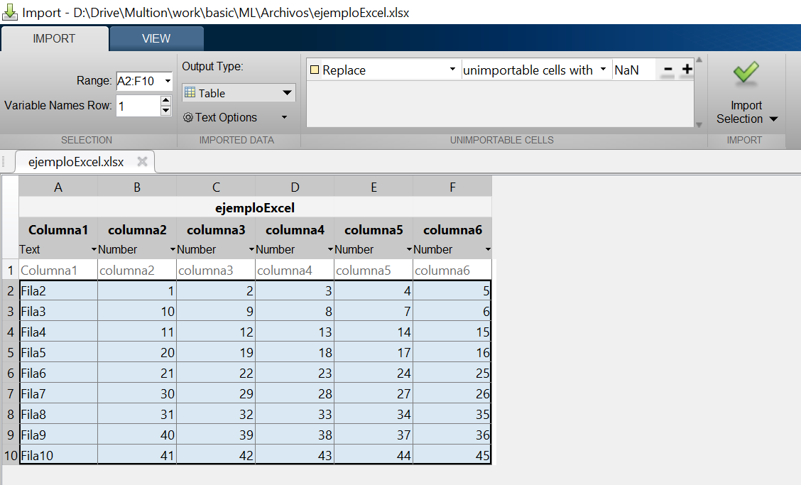 Usuarios MATLAB en español: Importación de hojas de cálculo de ...