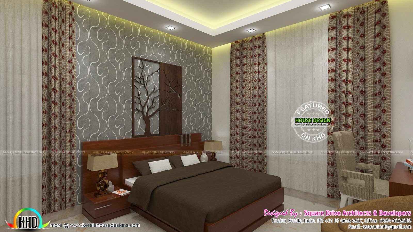 Master and upper bedroom interior design - Kerala Home Design and Floor ...