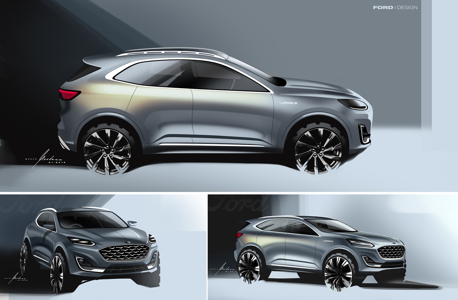 Sketches of the Kuga from Ford Europe's Design Director