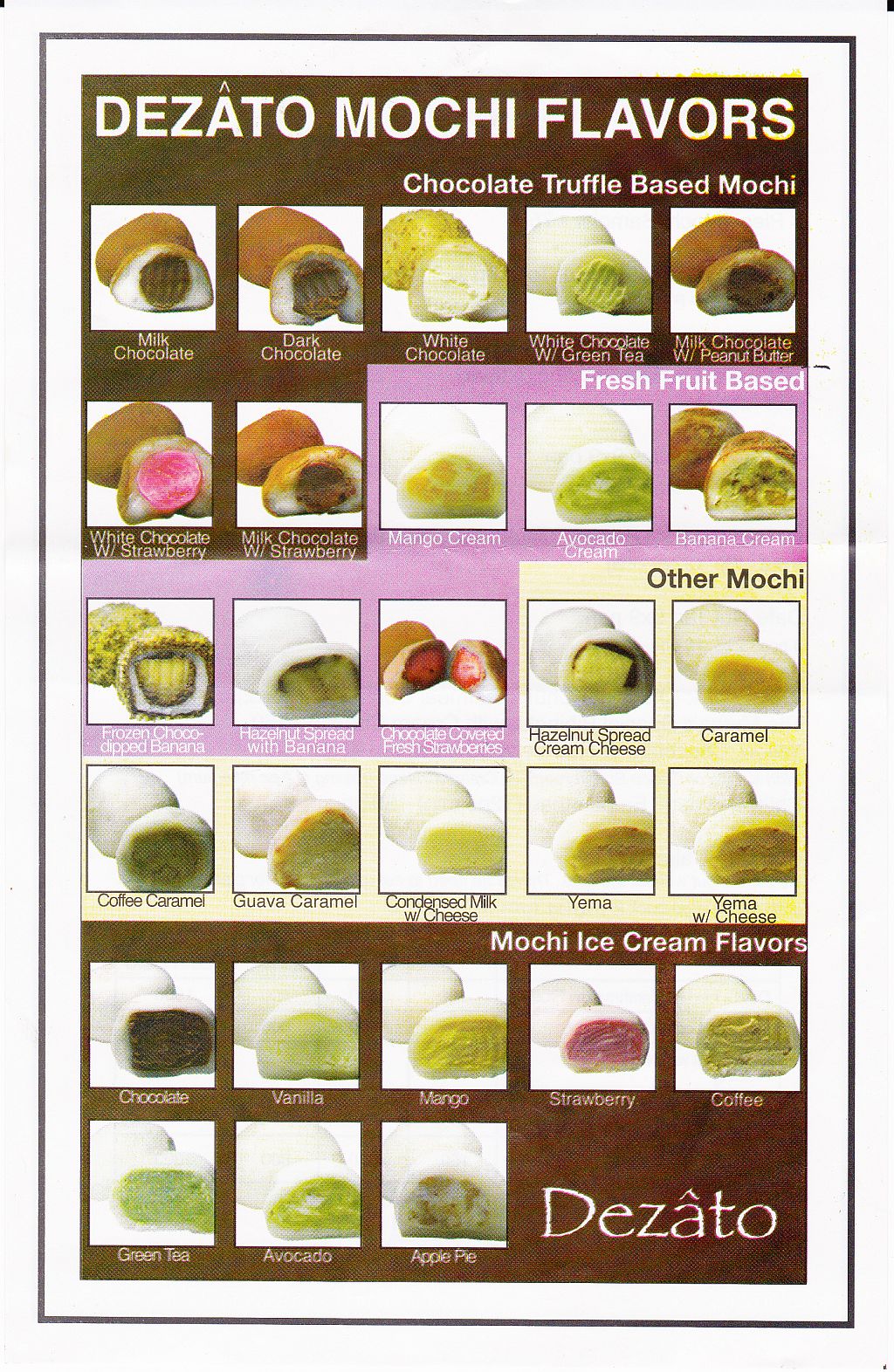 Menus in Manila: Dezato Mochi Menu