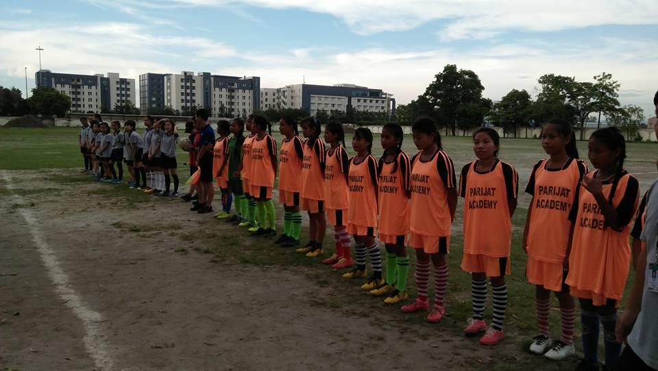 Parijat Academy: Friendly girls football match between Delhi Public ...