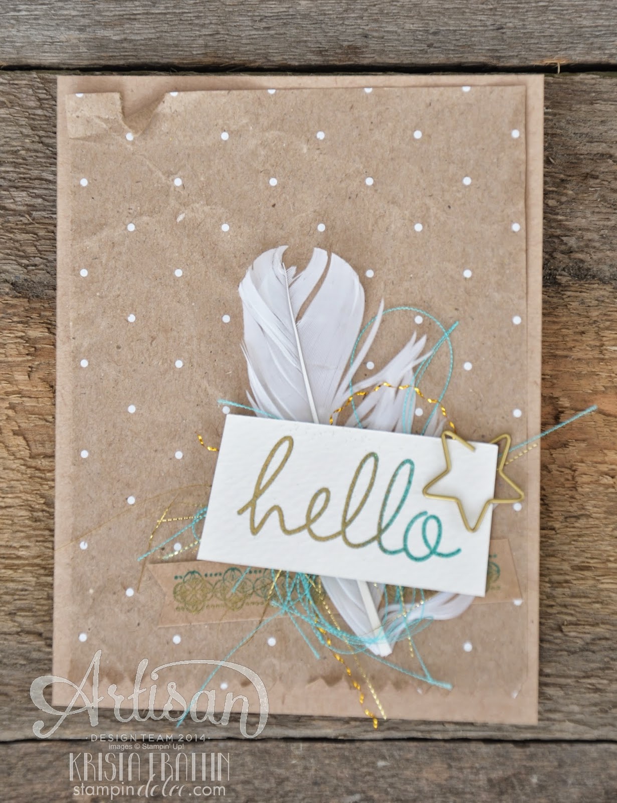 Stampin' Dolce: Ribbon Thread Technique - Stampin' Up! Artisan Blog hop