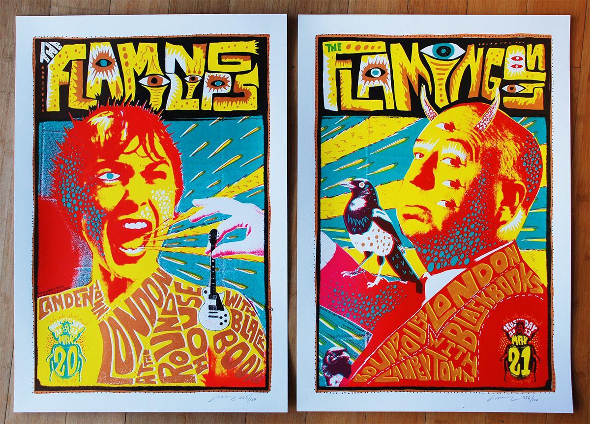 INSIDE THE ROCK POSTER FRAME BLOG: Flaming Lips London Posters by Adam ...