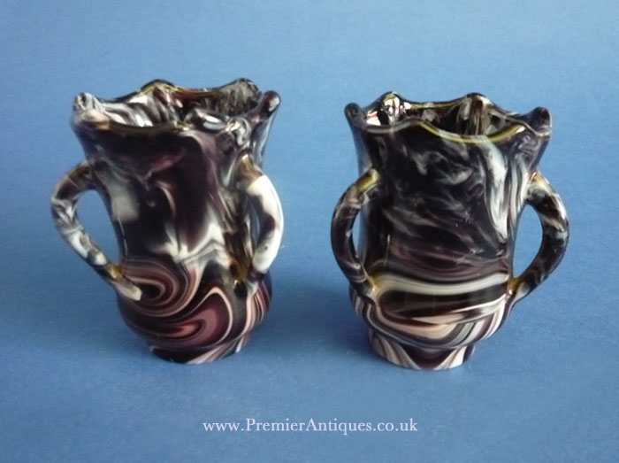 Premier Antiques: Pair of Sowerby Purple Slag Glass Vases
