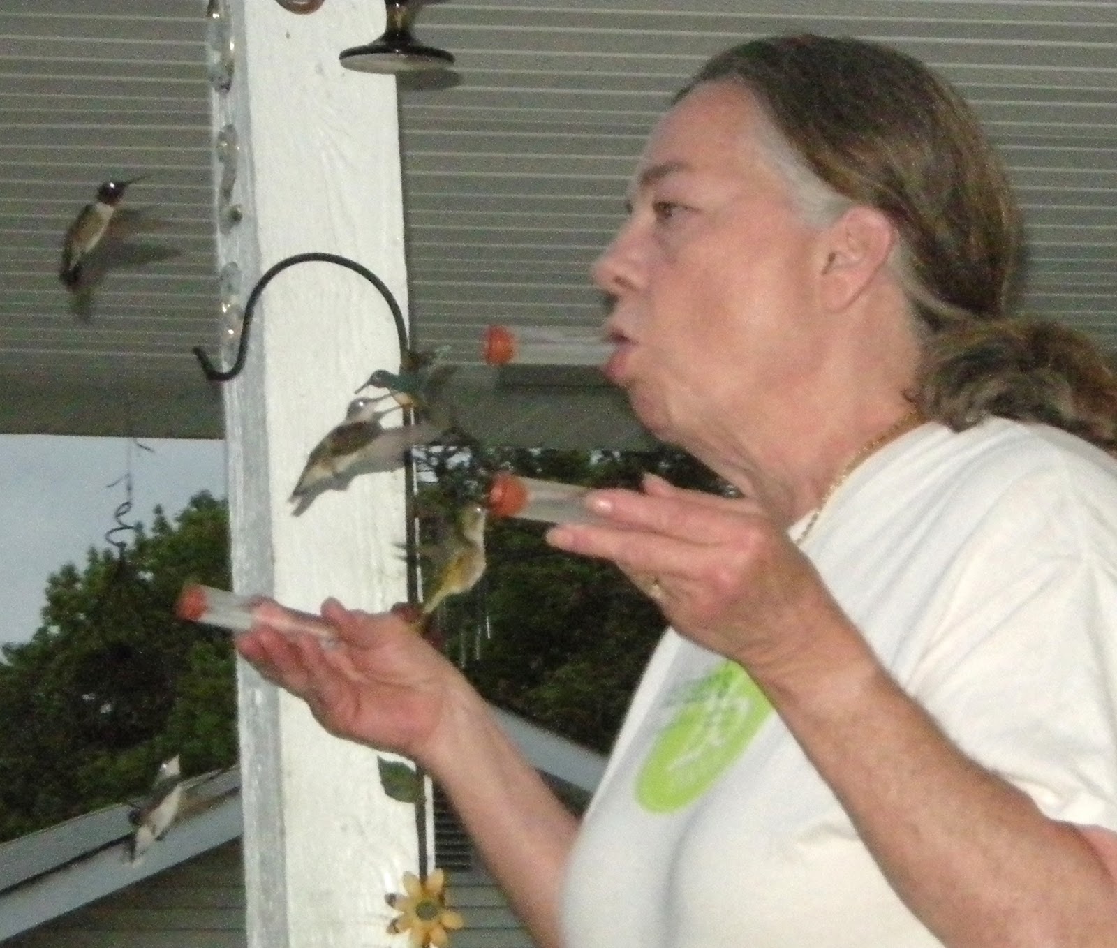 Ozarklake Copper Garden Art: The Human Hummingbird Feeder