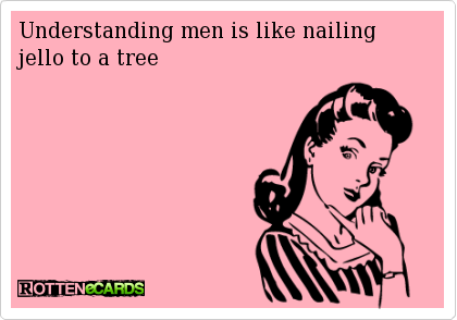 Understanding men is like nailing jello to a tree ~ Joke All You Can