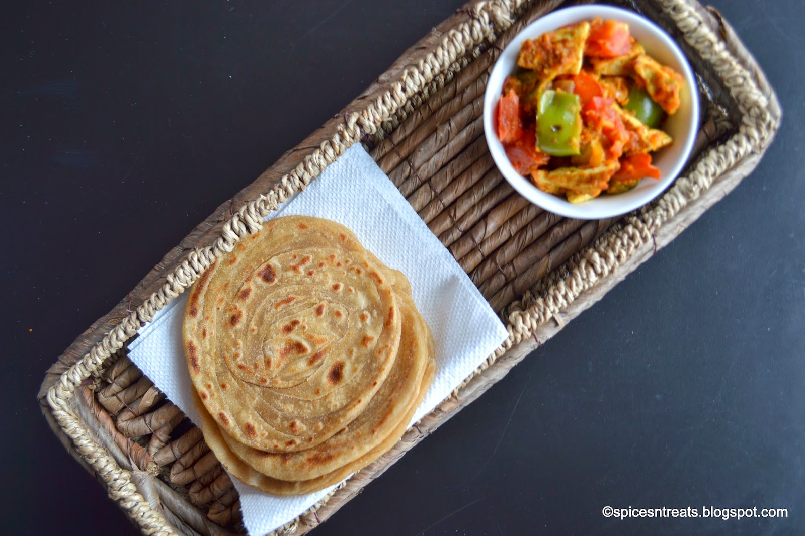 Spices and Treats: Whole wheat lacha parata | Veechu Parota