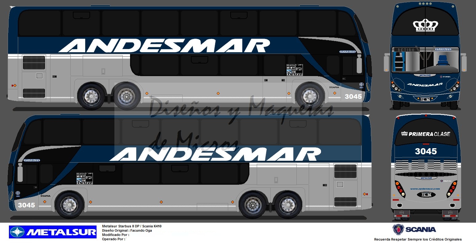 Diseños y Maquetas de Micros: Metalsur Starbus 2 Andesmar
