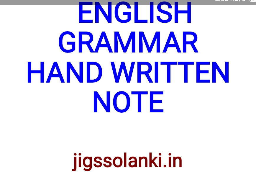 English Grammar Handwritten Class Notes Of Kd Campus Pdf