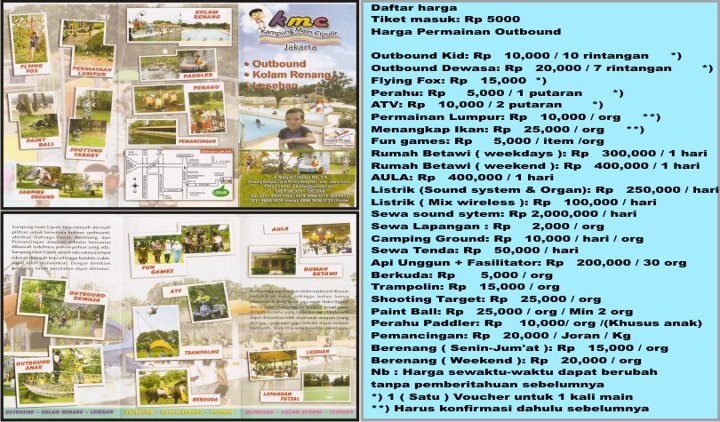 Biaya dan Fasilitas | Kampung Main Cipulir