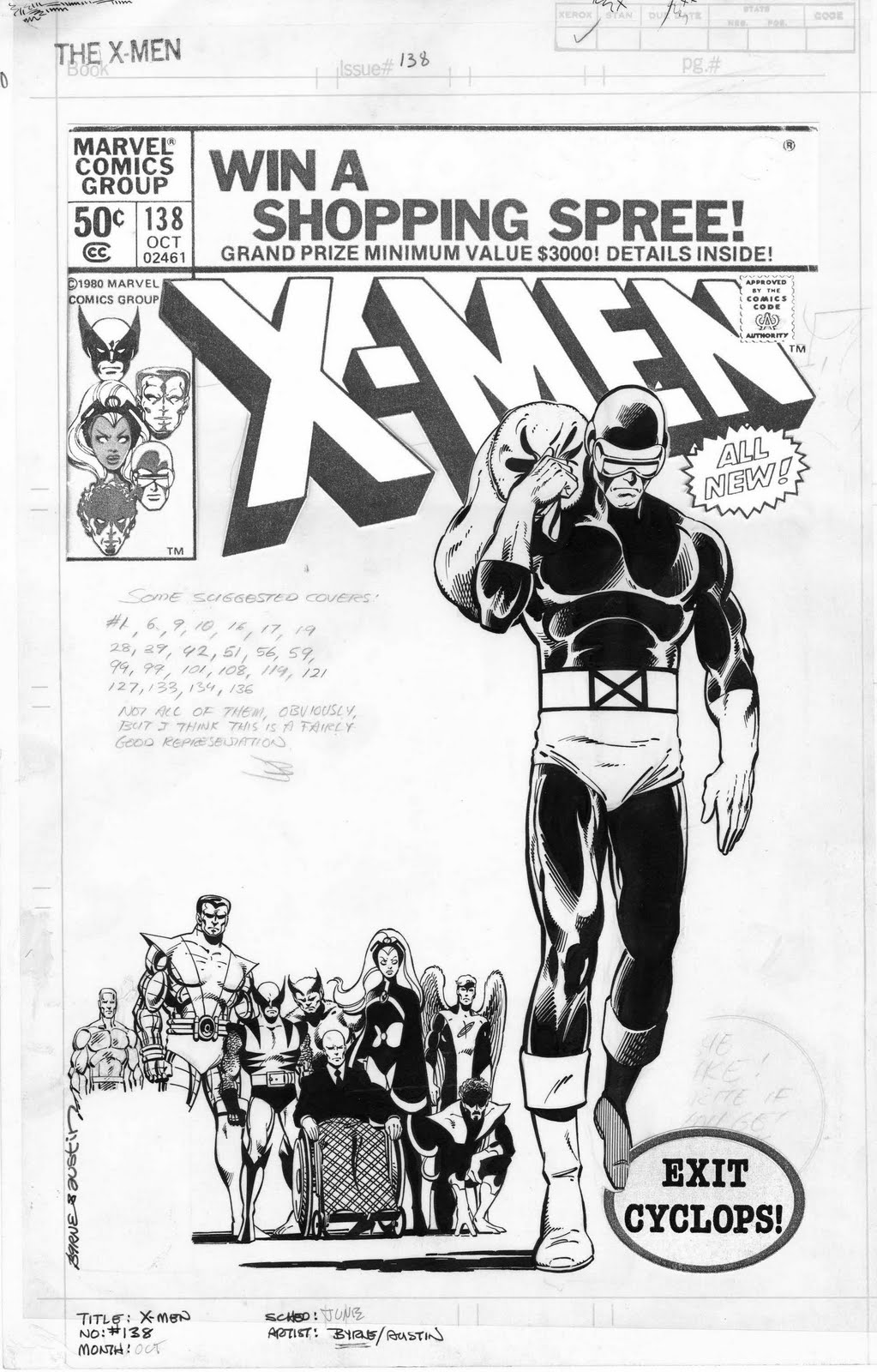 Marvel Comics of the 1980s: 1980 - Evolution of a cover - Uncanny X-Men ...