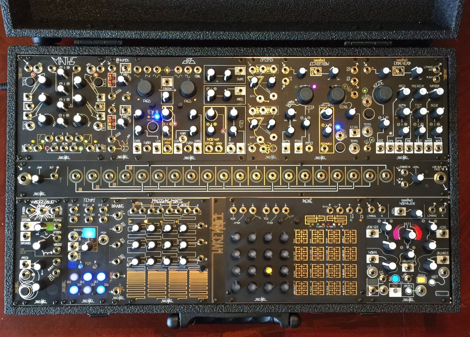 MATRIXSYNTH: Make Noise Black and Gold Shared System with extra modules