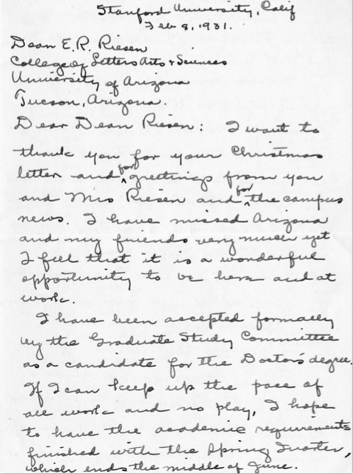 Frequent Traveler Ancestry: Letter from Stanford