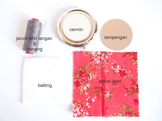 Craftalova: Tutorial: Fabric Compact Mirror (Mendekorasi Cermin Lipat ...