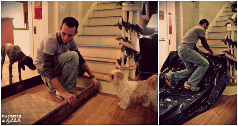 Hammers and High Heels: We're 'Home Alone' & Sledding Down Our Staircase!