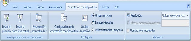 Menus de Power Point
