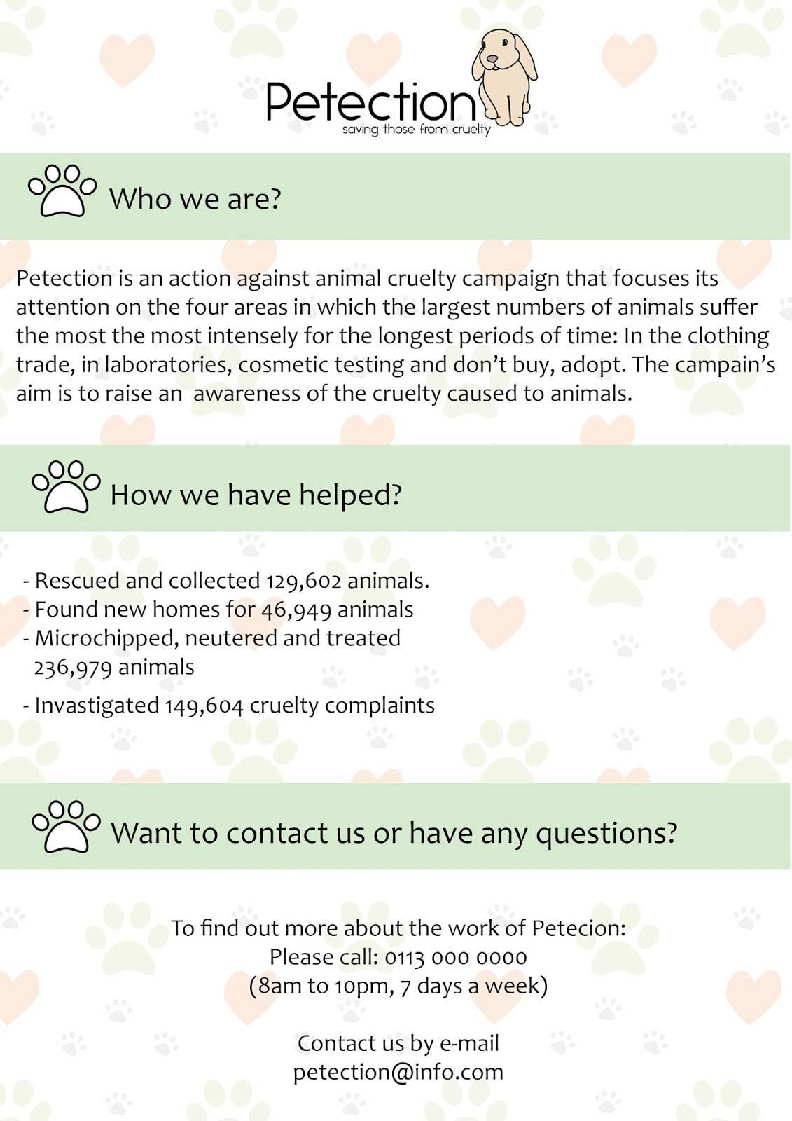 STUDIO PRACTICE : Animal's Rights/ Leaflet Design