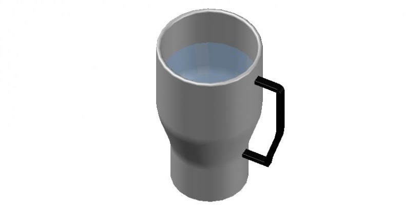 DYNAMIC COFFEE MUG 3D BLOCK CAD DRAWING DETAILS DWG FILE