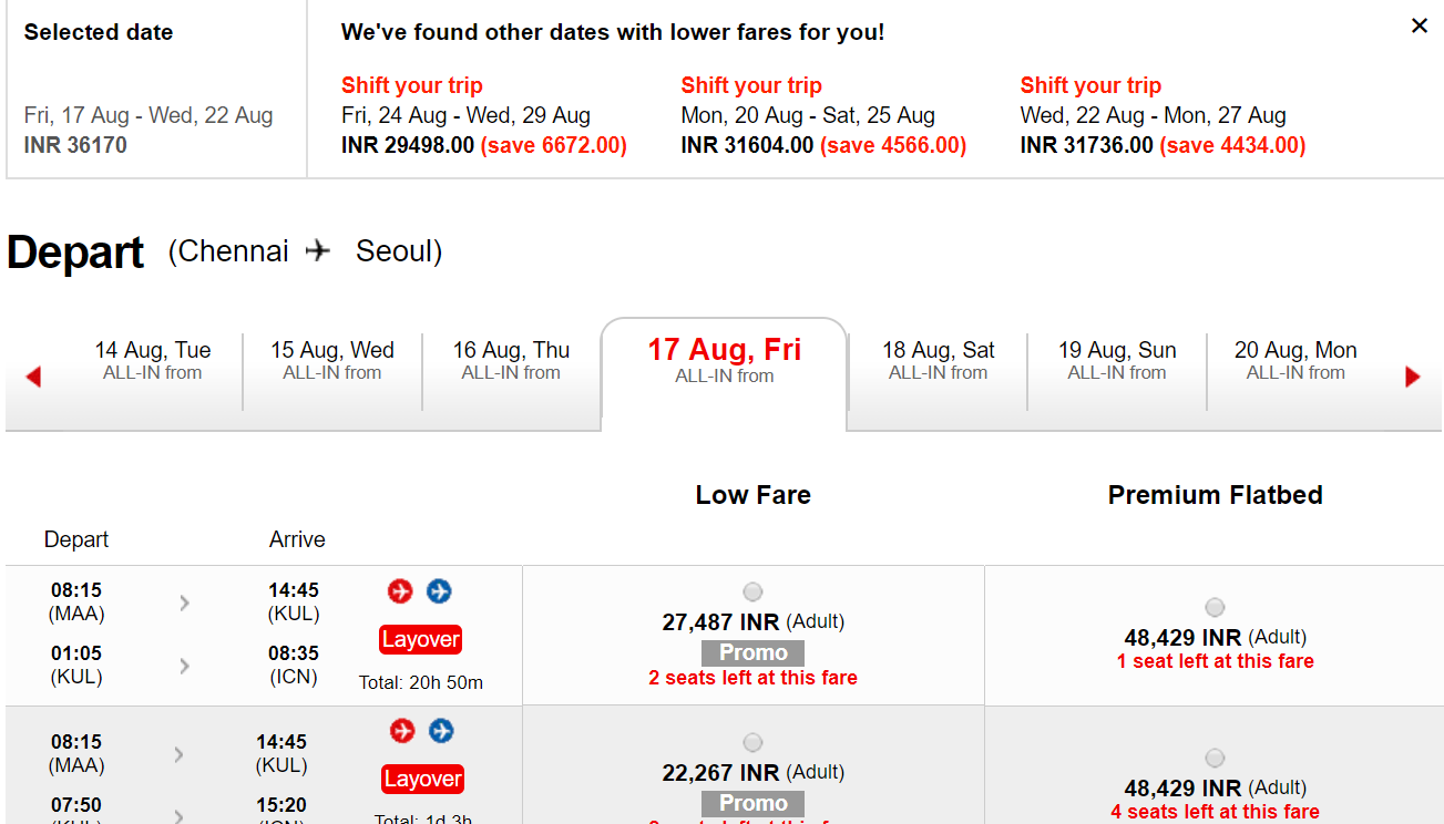 AirAsia website new feature-locate lowest fare dates - The Airline Blog