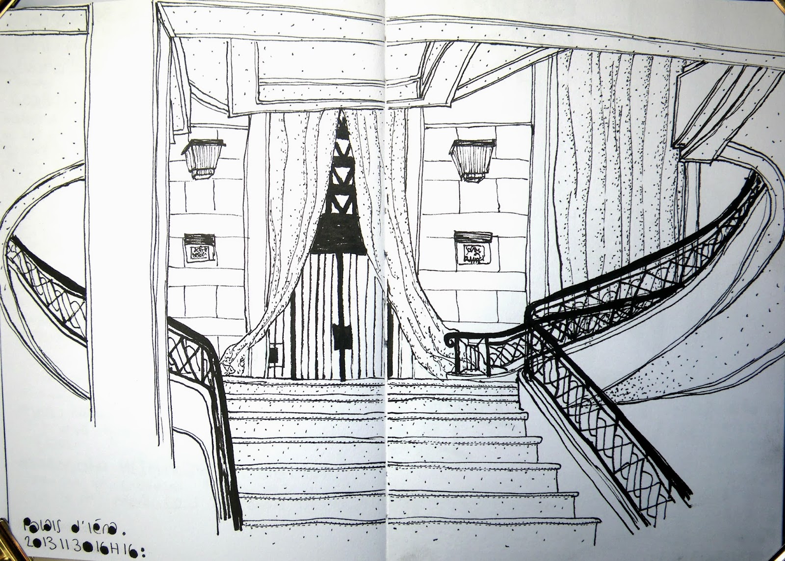 Urban Sketchers Paris: Auguste PERRET au Palais d'Iéna