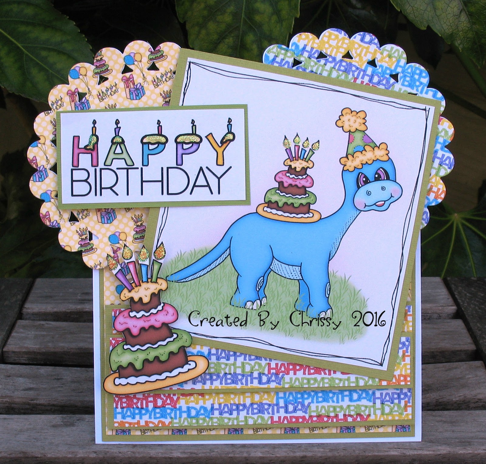 Chrissyscardland : BRONTOSAURUS CAKE- DT