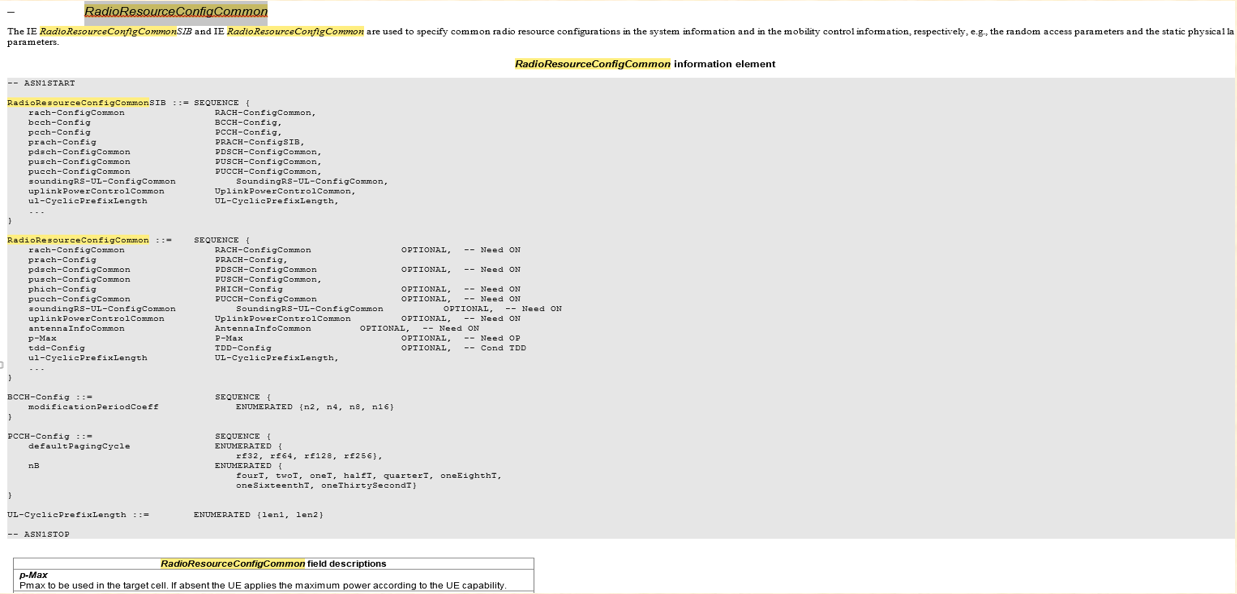 RRC - LTE/IMS reference
