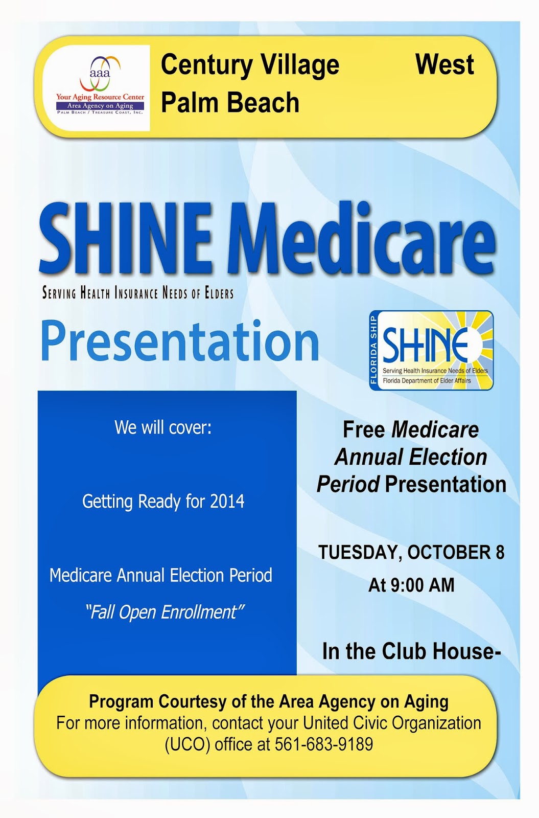 OUR VILLAGE in West Palm Beach : AREA AGENCY ON AGING - SHINE MEDICARE ...