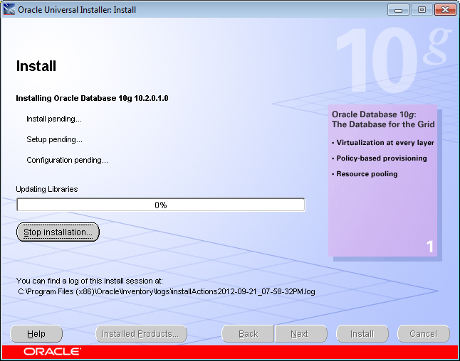 Oracle 10g database Installation in Windows?